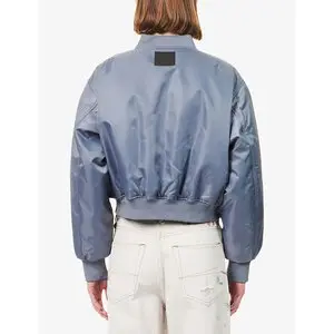 ANINE BING Leon Cropped Bomber Jacket - Dark Grey