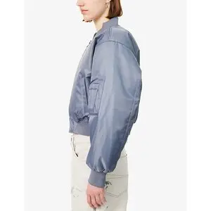 ANINE BING Leon Cropped Bomber Jacket - Dark Grey