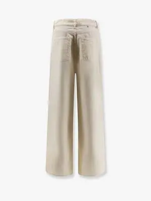 GOLDEN GOOSE Wide Leg Cotton Blend Trousers