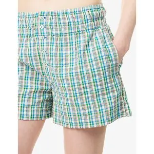 DAMSON MADDER Kairo Checked Cotton Shorts