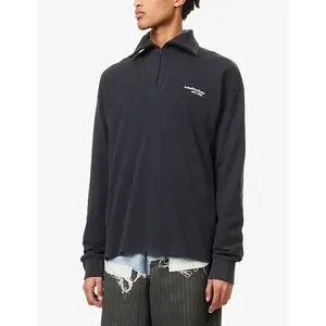 Acne Studios Logo-embroidered Half-zip Cotton Sweatshirt