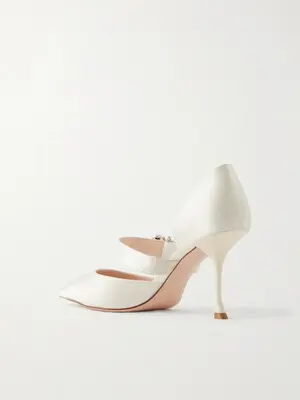 ROGER VIVIER Mini Bouquet 85 Satin Pumps - Neutrals