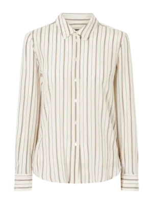NILI LOTAN Gaia Striped Silk Shirt - Neutrals
