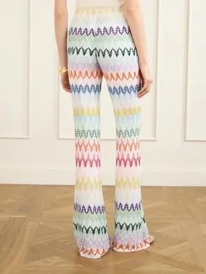 Missoni Striped Metallic Crochet-knit Flared Pants