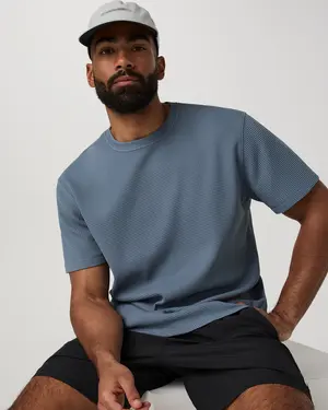Vuori Vuori Short Sleeve Lightweight Tech Waffle T-shirt - Relaxed Fit Waterfall