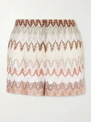 Missoni Striped Metallic Crochet-knit Shorts - Multi