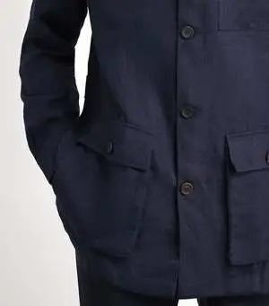 100HANDS Linen Herringbone Overshirt