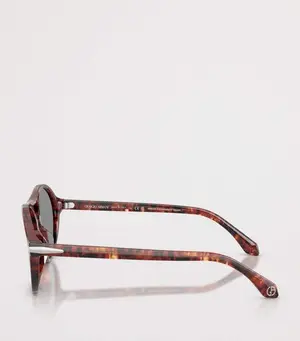 Giorgio Armani Tortoiseshell Round Sunglasses - Red