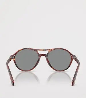 Giorgio Armani Tortoiseshell Round Sunglasses - Red