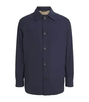 Corneliani Virgin Wool-blend Overshirt - Navy