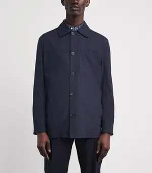 Corneliani Virgin Wool-blend Overshirt - Navy