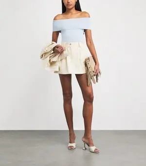 Maje Knitted Off-the-shoulder Top - Blue