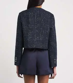 Maje Sequinned Tweed Cropped Jacket