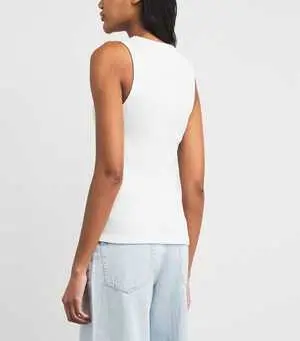 Maje Stretch-cotton Logo Tank Top - White