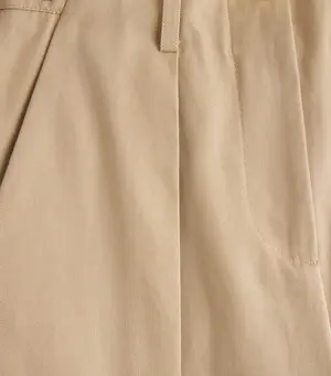 Maje Cotton Pleated Wide-leg Trousers