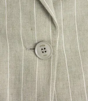 Maje Linen-blend Pinstripe Blazer - Brown