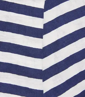 Maje Pleated Stripe Midi Skirt