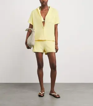 Hunza G Towelling Resort Shirt - Yellow