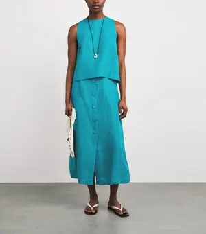 ERES Linen Ravie Sleeveless Blouse - Blue