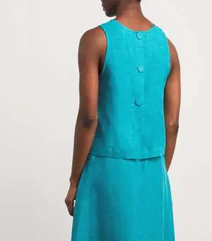 ERES Linen Ravie Sleeveless Blouse - Blue