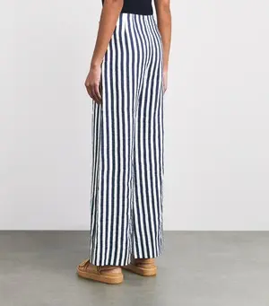 Maje Striped Wide-leg Trousers - White