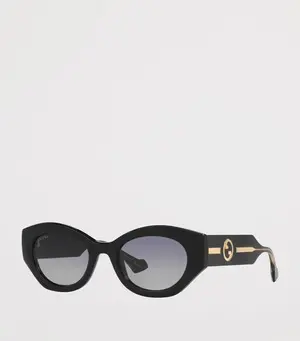 Gucci Injected Oval Sunglasses - Black