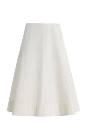 Khaite Artin Organic Cotton Midi Skirt - White