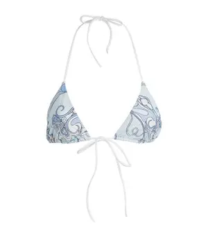 Emilio Pucci Orchidee Triangle Bikini Top - Blue