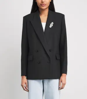 Maje Double-breasted Brooch Blazer