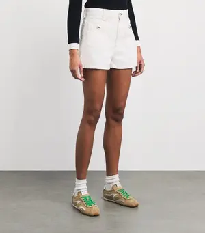 Sandro Denim High-waist Shorts - Beige