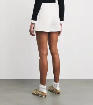 Sandro Denim High-waist Shorts - Beige