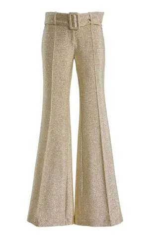 Françoise Metallic Straight-leg Trousers - Gold