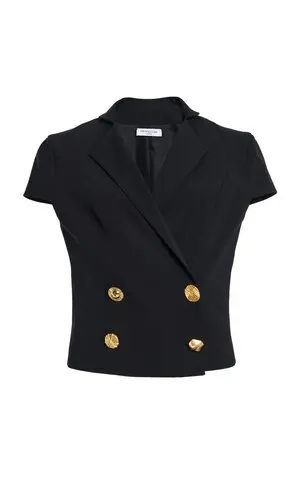 Françoise Mercedes Wool Top - Black