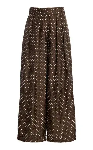 Françoise Mila Silk Wide-leg Pants - Brown