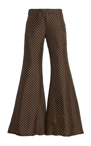Françoise Zaoua Silk Flared Pants - Brown