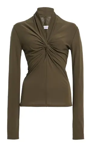 Françoise Coralie Ruched Top - Green