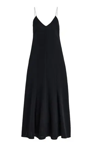 Khaite Iben Cotton-blend Maxi Dress - Black