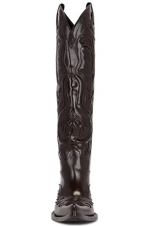 Acne Studios High Knee Boots With Bow Embroidery