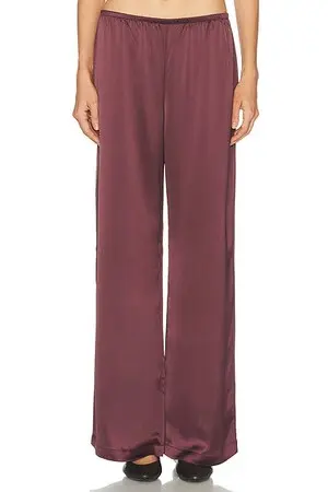 LESET Barb Wide Leg Pant - Malbec