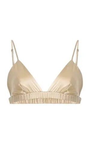 THE FRANKIE SHOP Nina Satin Bralette Gold