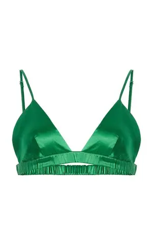 THE FRANKIE SHOP Nina Satin Bralette - Green