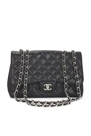 Chanel Caviar Jumbo Classic Double Flap Bag - Black