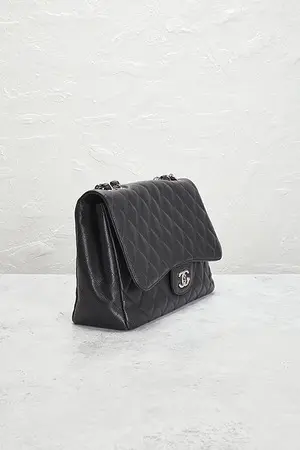 Chanel Caviar Jumbo Classic Double Flap Bag - Black