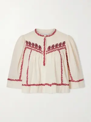 MARANT ETOILE Juline Embroidered Organic Cotton Shirt