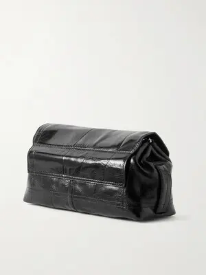 LEMAIRE Gear Small Croc-effect Leather Shoulder Bag - Black