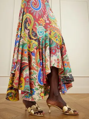 Etro Paisley-print Jersey Maxi Dress With Ruffled Hem