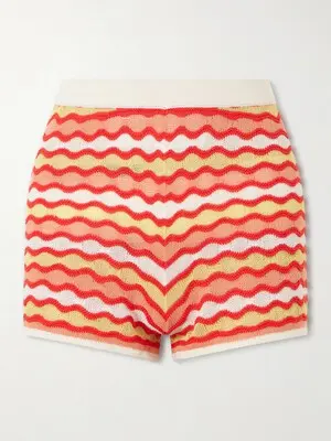 Escvdo Mullu Crocheted Cotton Shorts - Orange