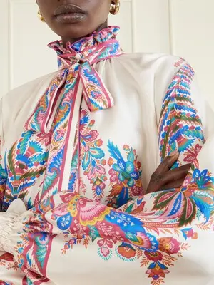 Etro Paisley-print Silk Blouse With Pussy-bow - Multi