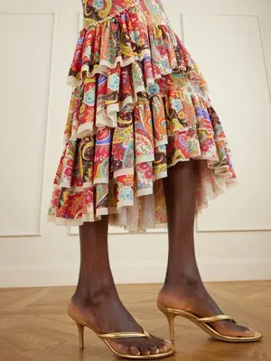 Etro Ruffled Paisley-print Chiffon Midi Dress - Multi