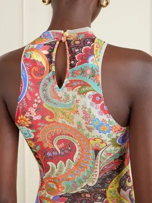 Etro Ruffled Paisley-print Chiffon Midi Dress - Multi